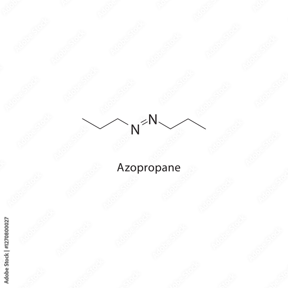 Azopropane skeletal structure.Organic Compound compound schematic ...