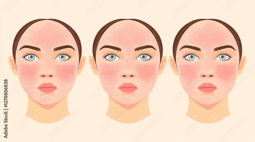 Types of Rosacea: Visual Guide to Symptoms and Treatment Stock Photo ...