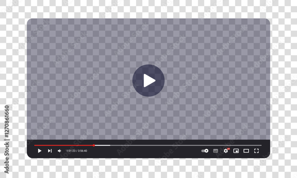 Video player vector - Transparent tube channel or online movie software ...