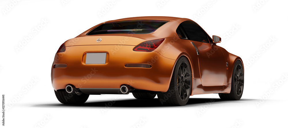 Izmir, Turkey - Feb 17 2025: A 3D-rendered image of an orange Nissan ...