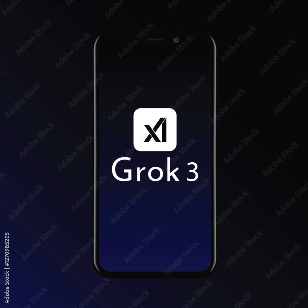 Algeria, 16 Feb 2025: Grok 3 logo on a screen of smartphone. Stock ...