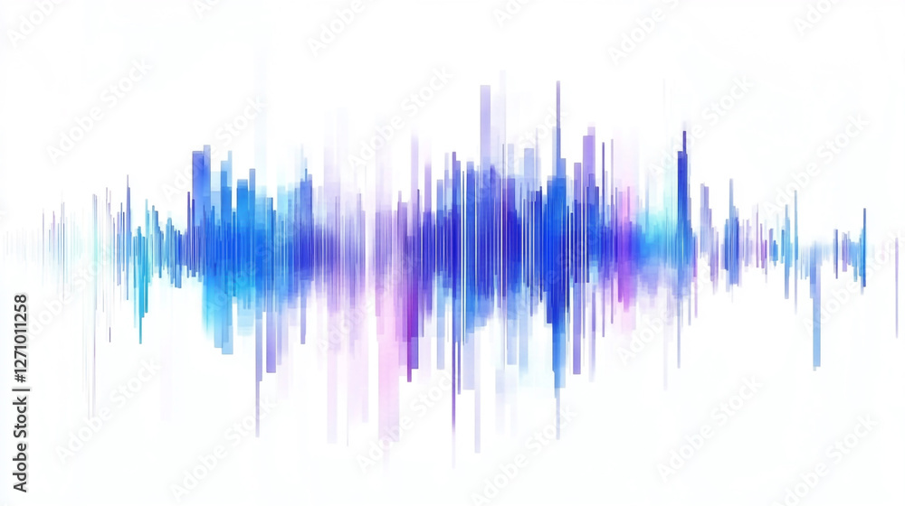 Abstract sound wave vector background with a blue color spectrum and ...
