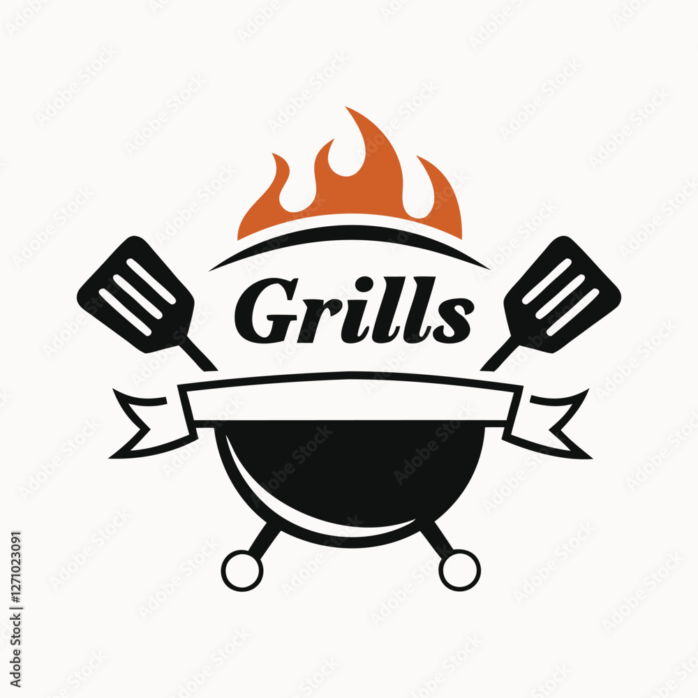 BBQ logos, Barbecue logos, Grills logos, Stock Vector | Adobe Stock