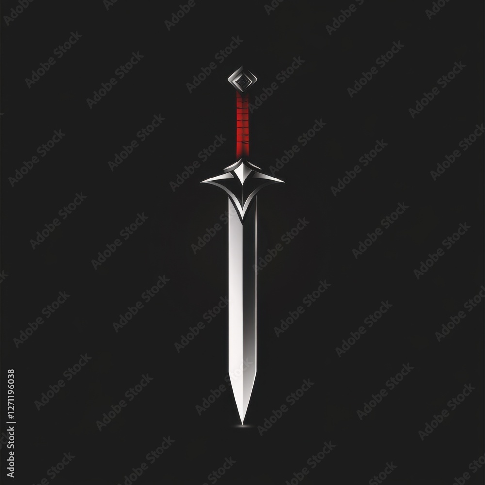 Sophisticated vector logo with sword icon and serif font, dark silver ...
