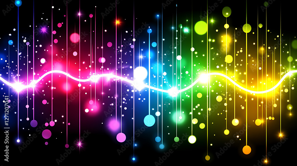 Dynamic Spectrum of Light and Color Bursting with Energy in a Vibrant Display of Abstract Art ...