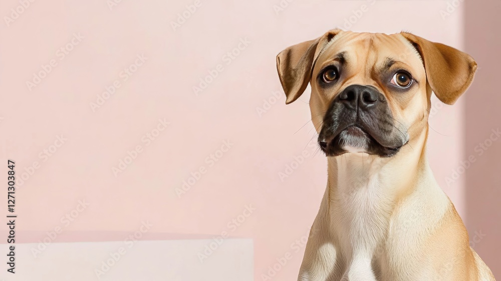 Elegant Dog tilting its head and raising one eyebrow with a puzzled ...