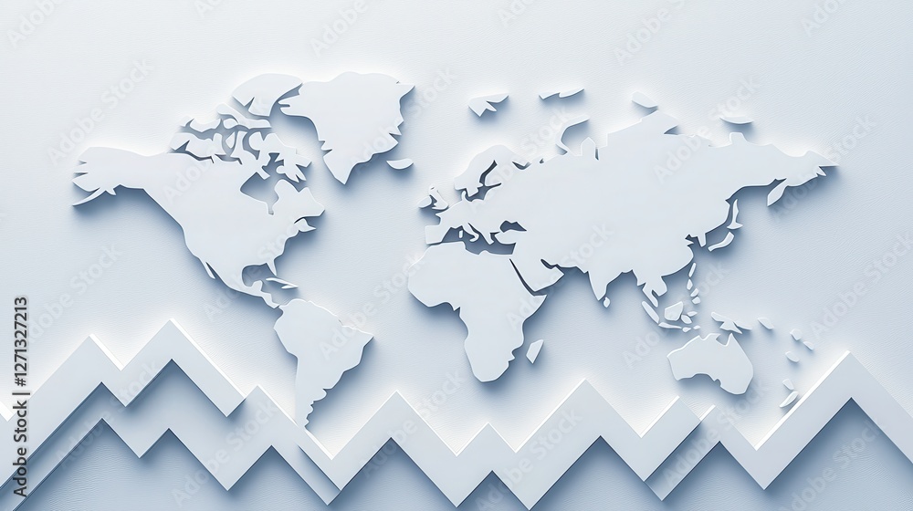 World map infographic concept. Abstract 3D World Map Infographic with ...