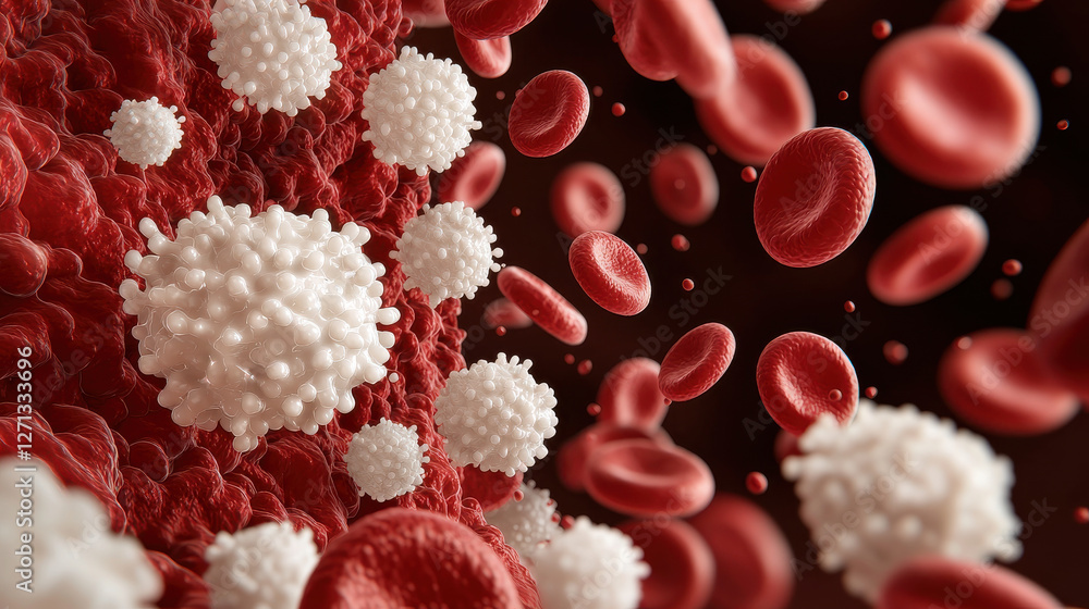 HMPV Concept, vibrant depiction of immune system fighting pathogens ...