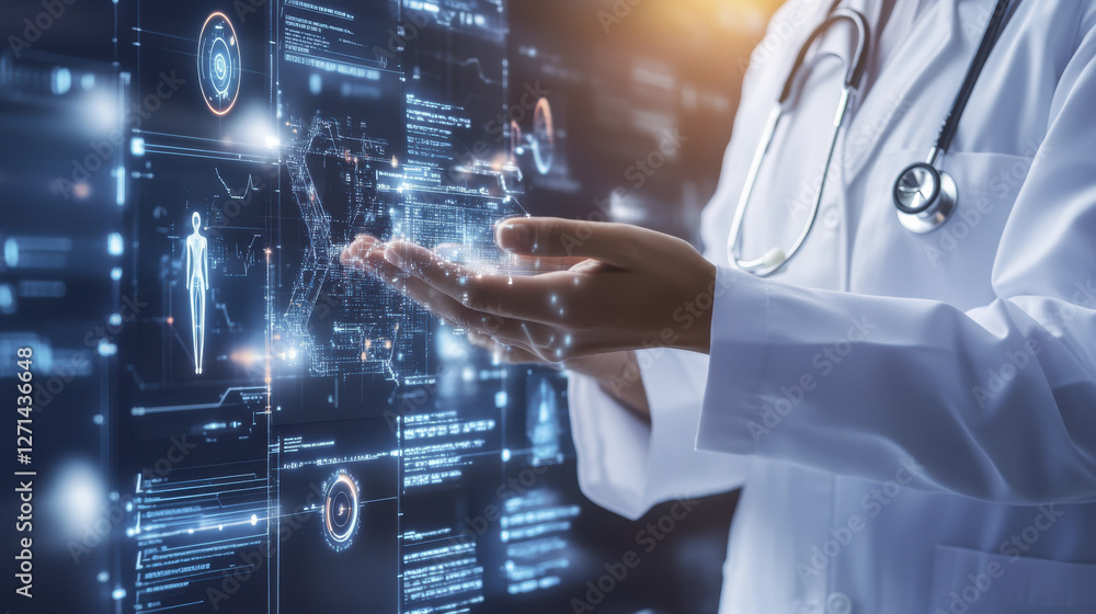 doctor accessing wearable sensor data through digital interface ...
