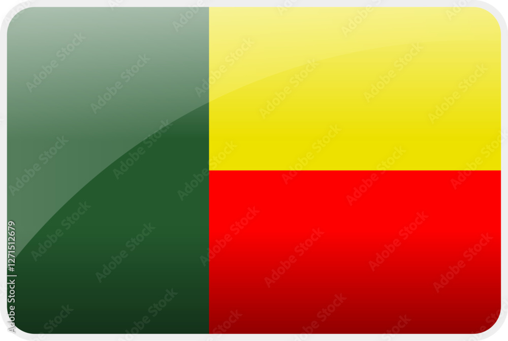 Flag Icon of Benin Country,National Vector Flag Iconic Symbol and ...