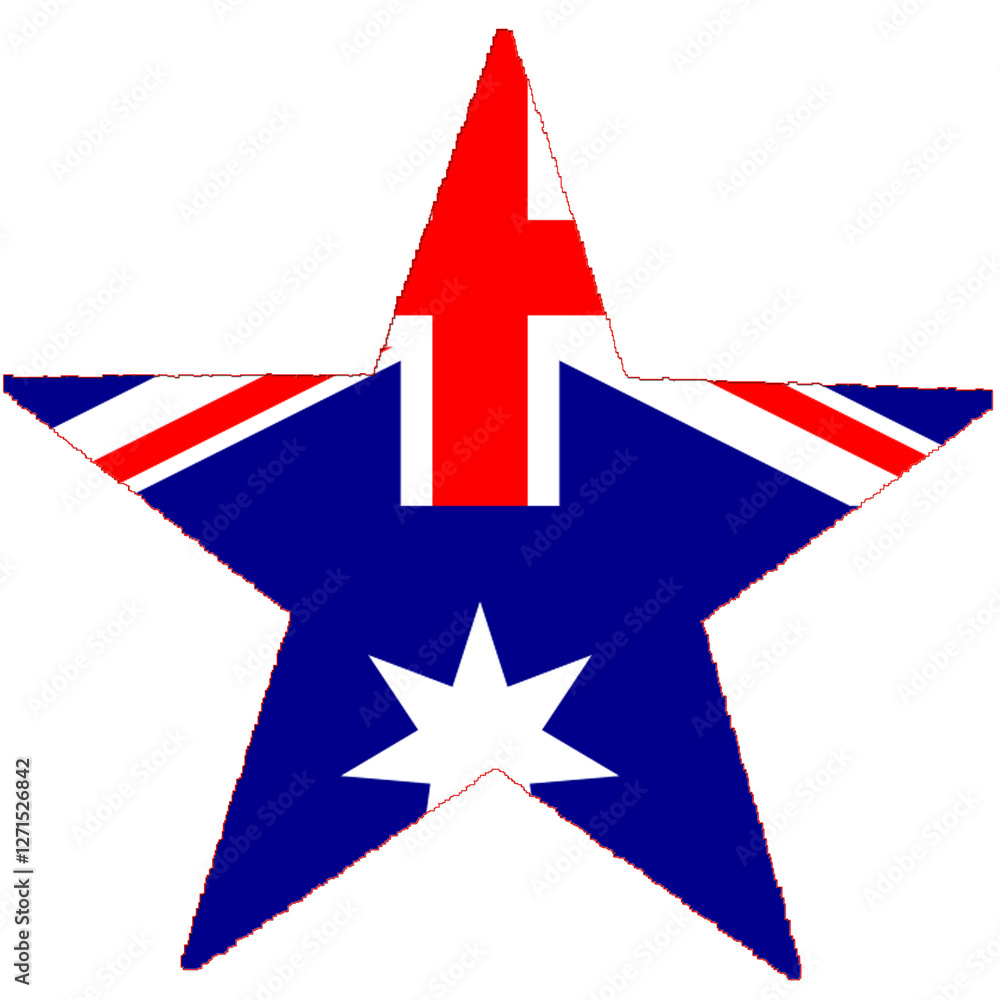 Australia national flag based on the British Blue Ensign, blue field ...
