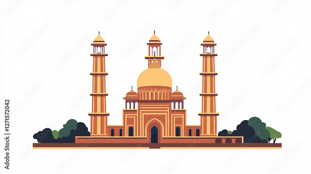 Qutub Minar's historical monument icon, capturing the essence of its ...