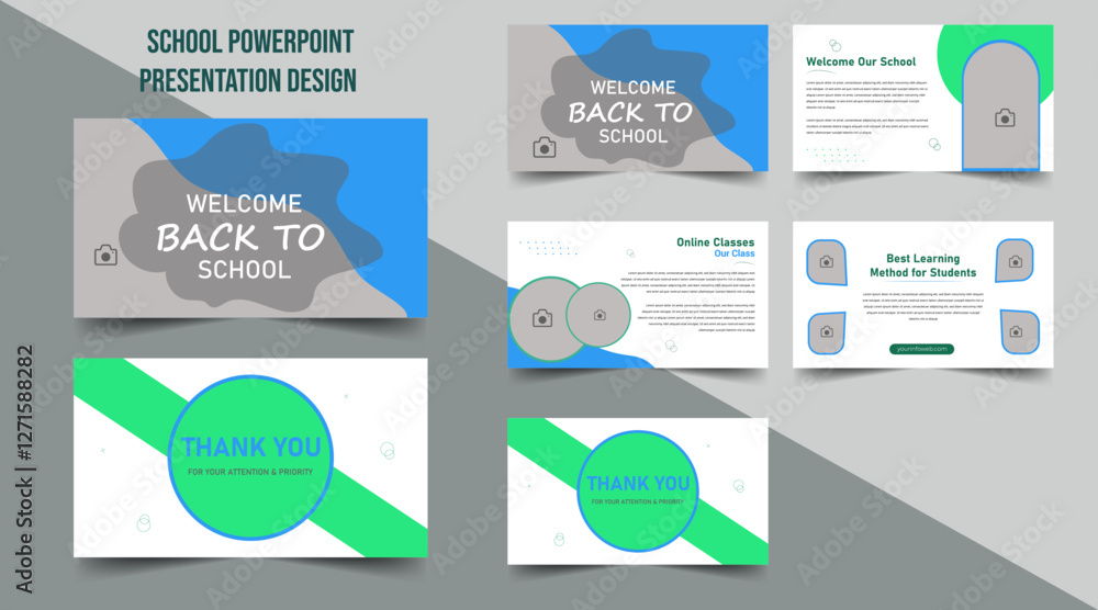 Education Design School PowerPoint presentation slide template. Utilize ...