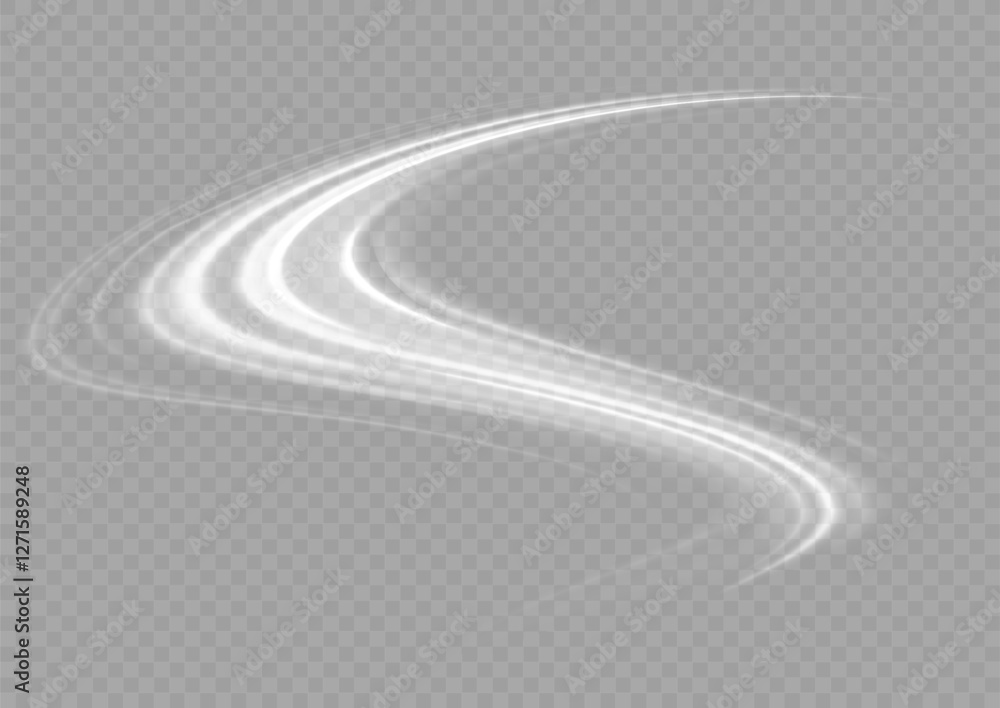 Light blue glowing effect. Glowing white speed lines. Abstract traffic ...