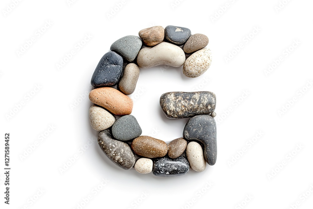 Pebble Letter G: Creative Alphabet Design, Nature-Inspired Typography ...