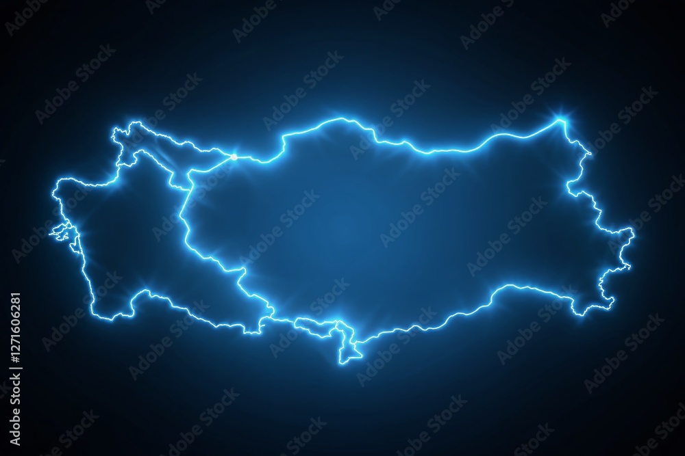 Animated Turkey Map Outline: 4K 60fps Alpha Matte Long Exposure Video ...