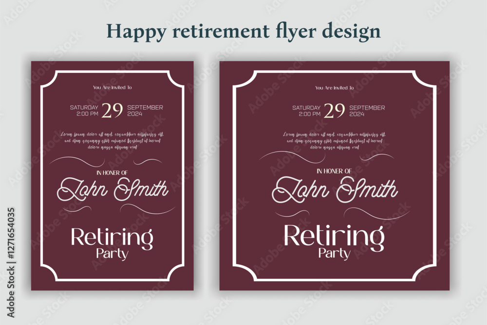 Vektor Retirement Flyer Design Template. Retirement Party Invitation ...
