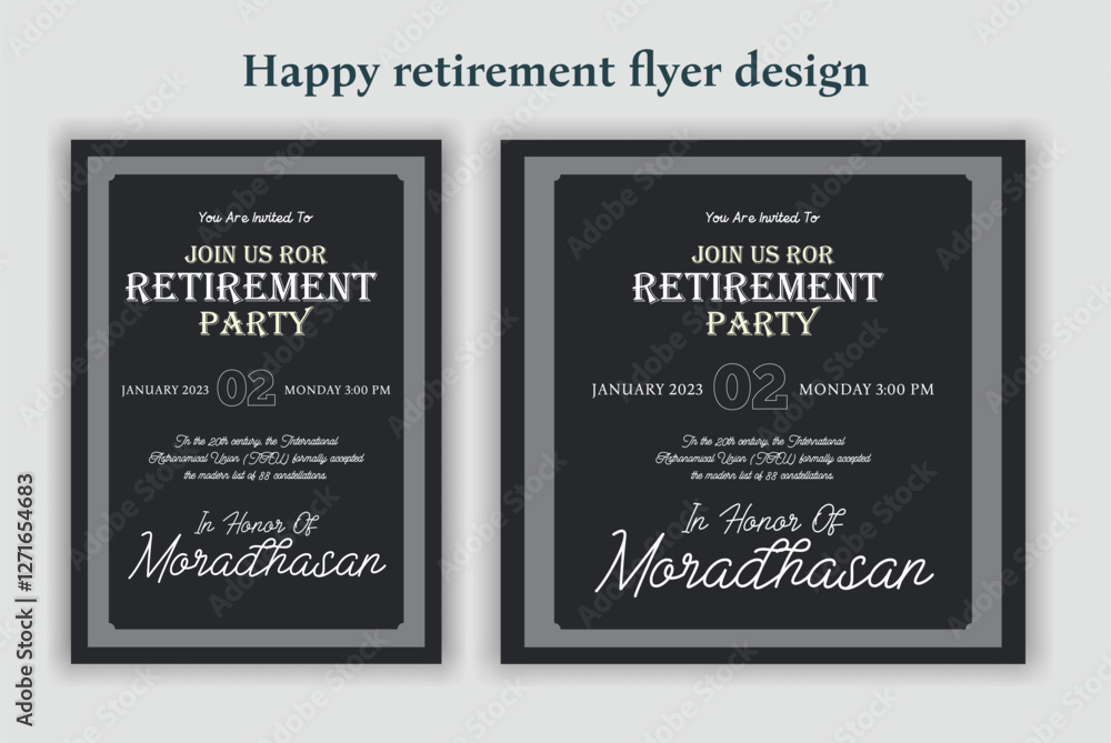 Retirement Flyer Design Template. Retirement Party Invitation Layout ...