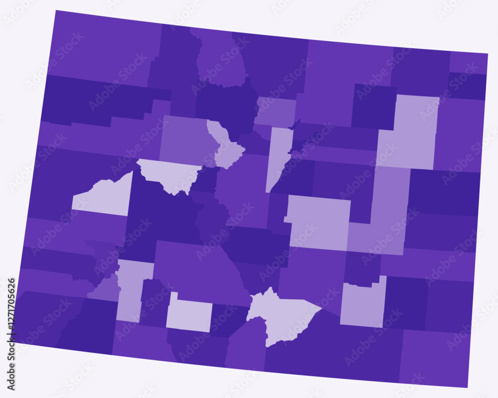 Map of Colorado with counties. Just a simple state border map with ...