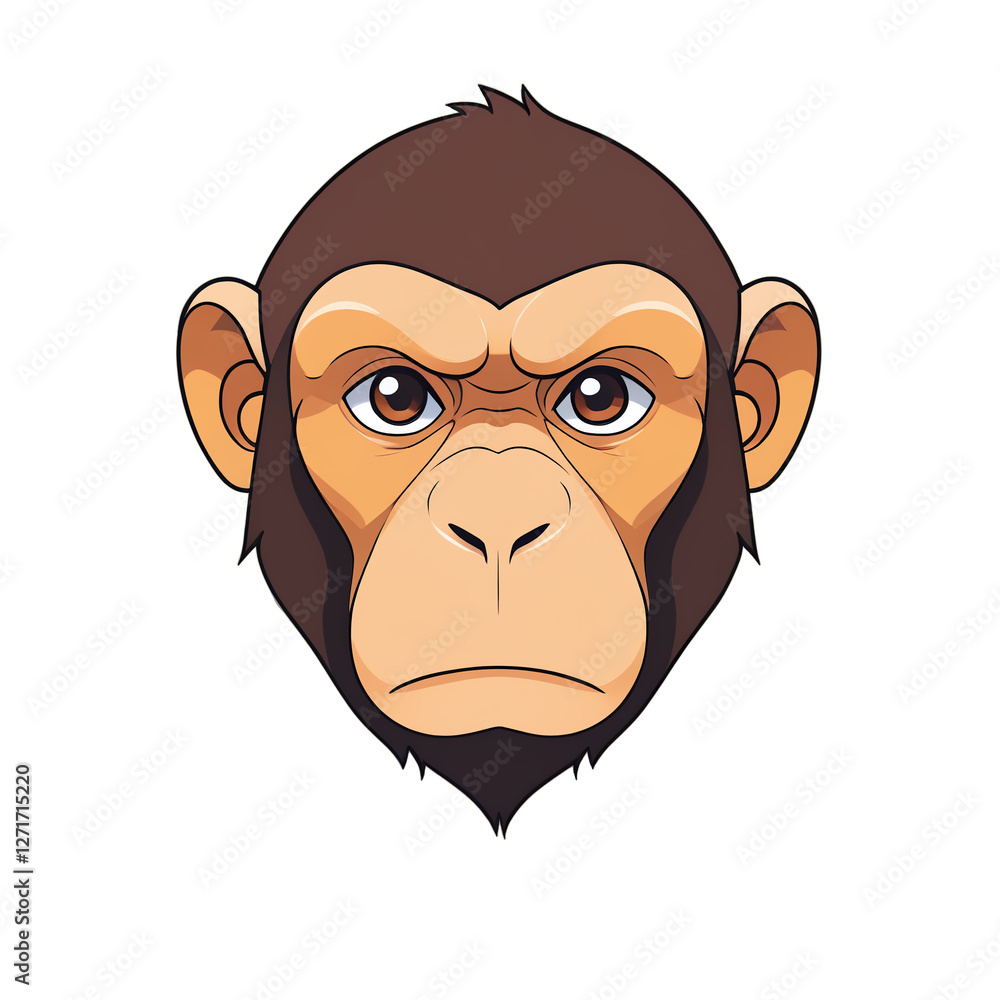 simple cartoon monkey face vector illustration isolated transparent ...