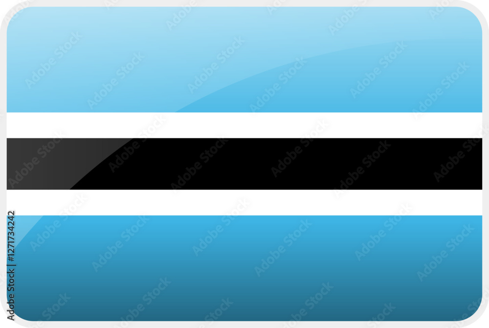 Flag Icon of Botswana Country,National Vector Flag Iconic Symbol and Colors of Botswana flag ...