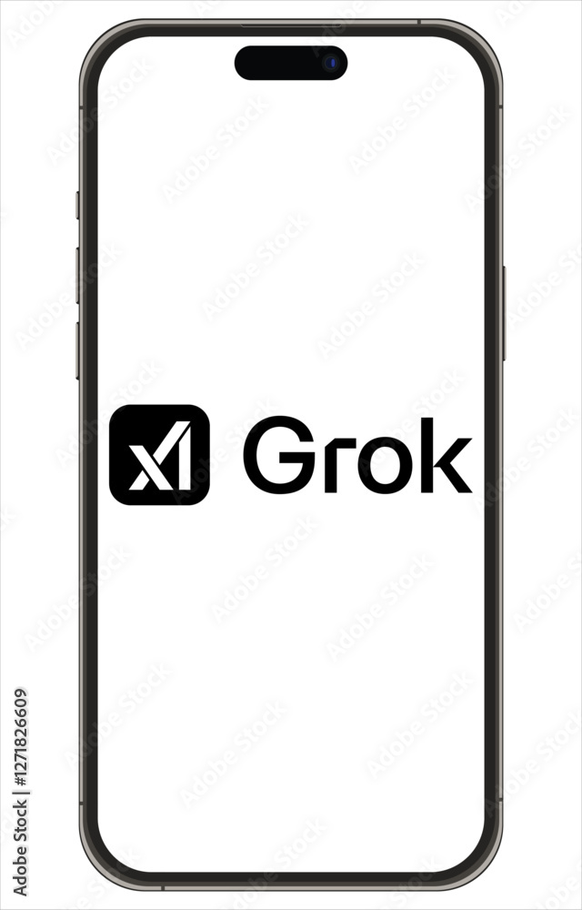 High resolution Grok 3 AI chatbot logo isolated on smartphone screen ...