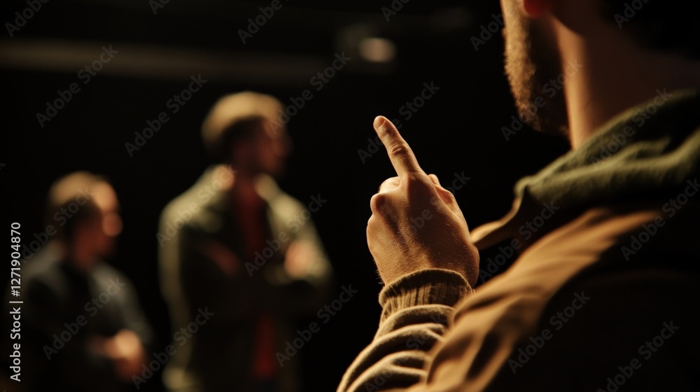 The image showcases a closeup of an actors hand clenching tightly as ...