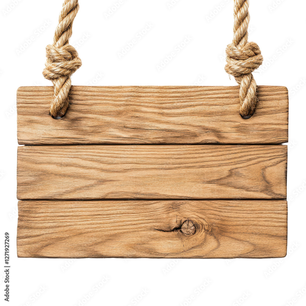 Rustic Wooden Sign: A simple yet elegant wooden sign hangs suspended ...