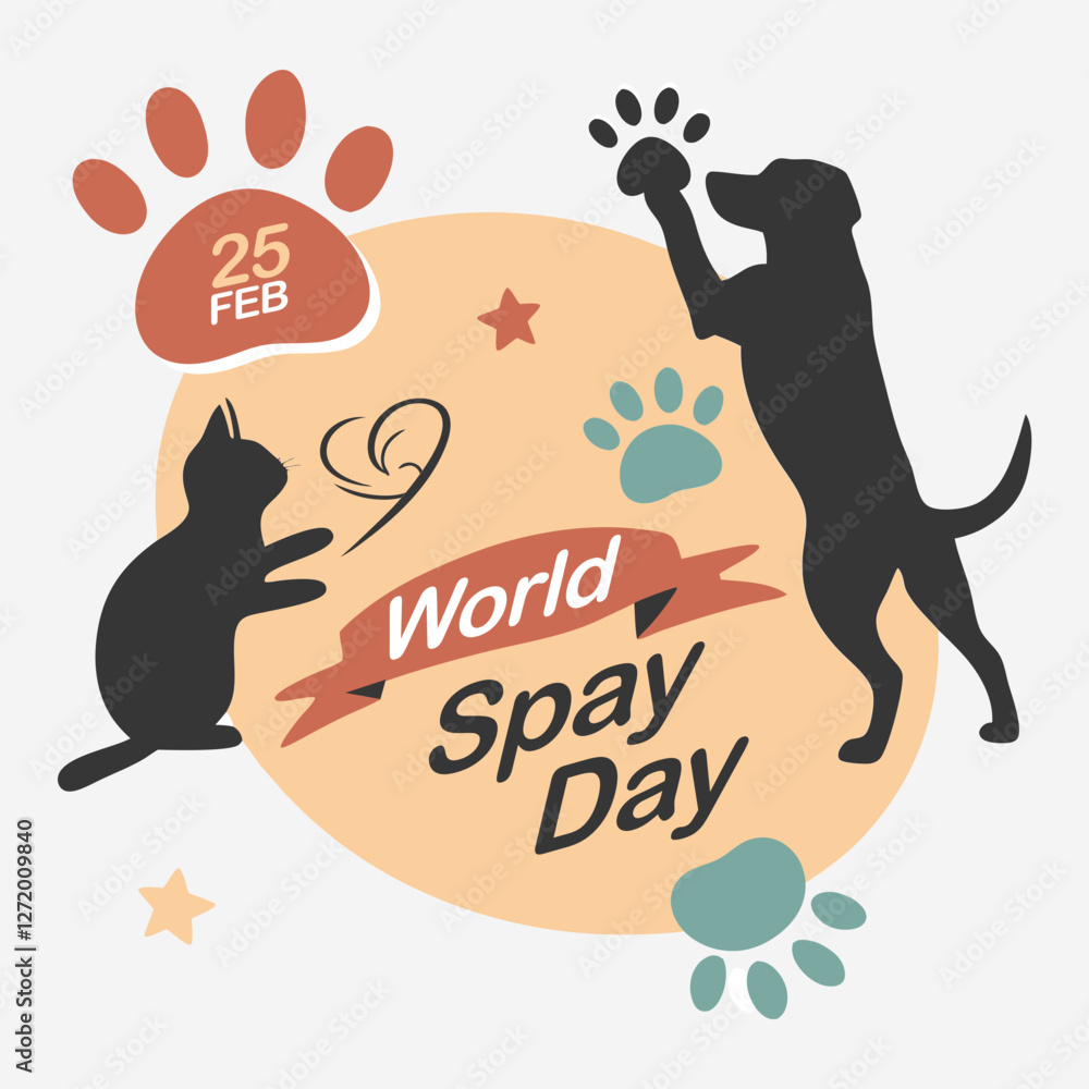 Vector illustration theme: World Spay Day which is celebrated every ...