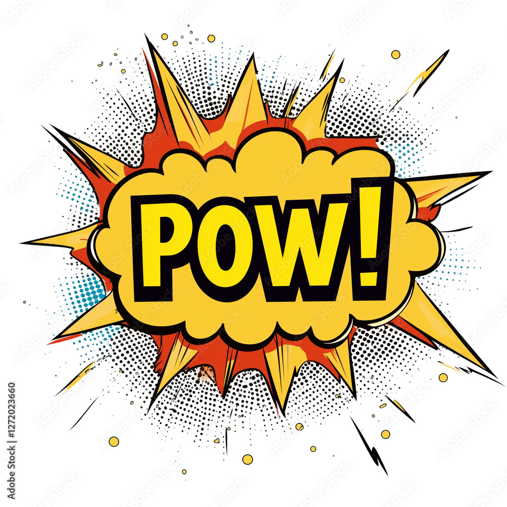 POW! Retro superhero-style speech bubble with spiky edges isolated on ...