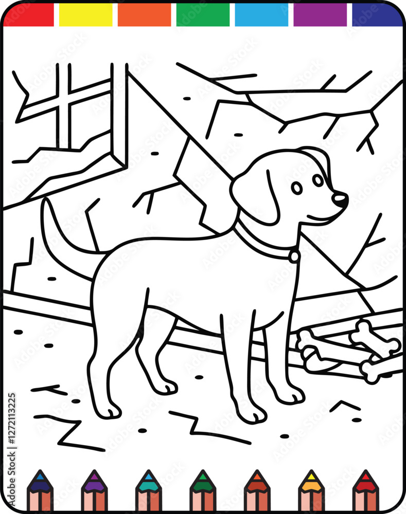 Easy Earthquake Coloring Page for Preschoolers Simple and Engaging ...