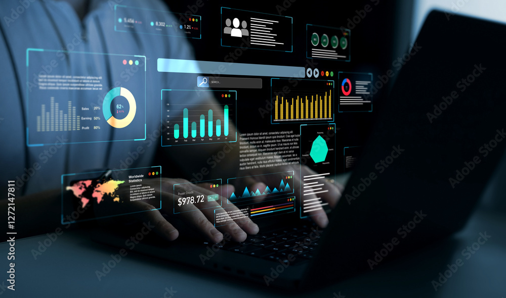 Management data System KPI connected in database for follow earnings ...