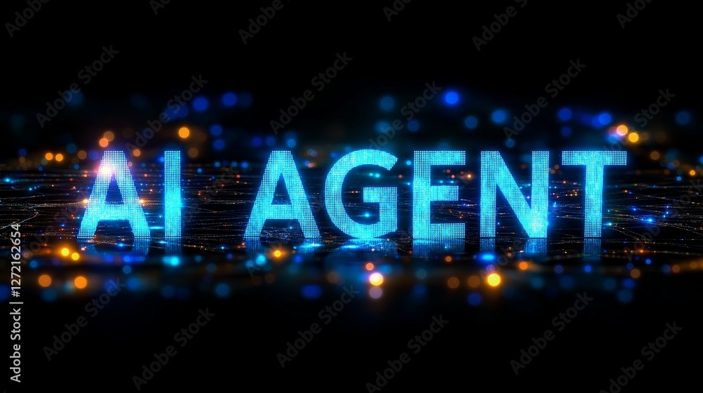 The words AI Agent on a futuristic background symbolizing future ...