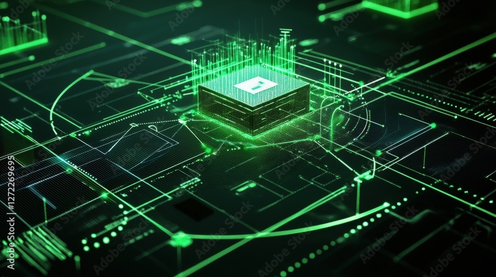 An intricate schematic illustrating a cloudbased network structure. The ...