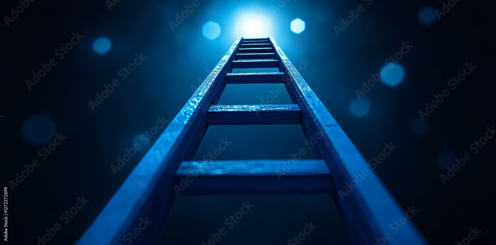 Top Talent: An abstract image of a ladder reaching for the clouds ...