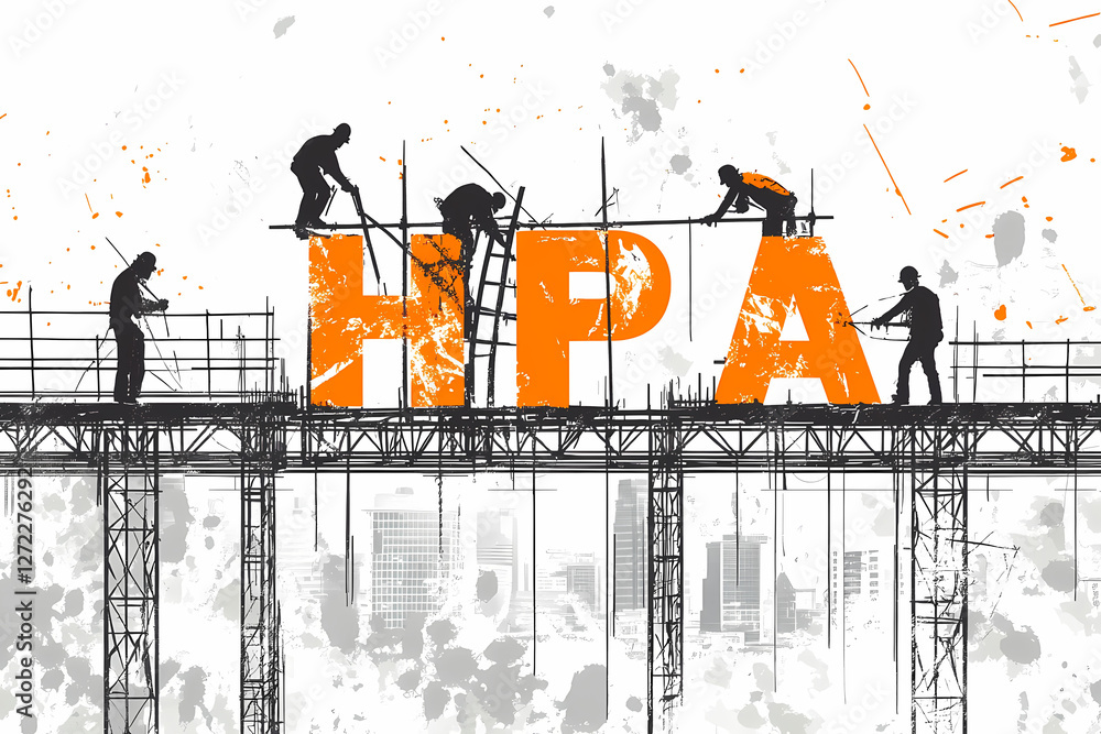 Building a Vision: Construction workers meticulously build up the large ...