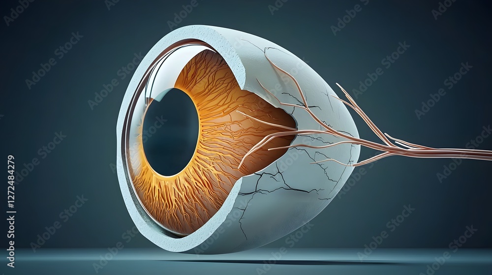 Ilustración de Stock Detailed cross section of the human eye anatomy ...