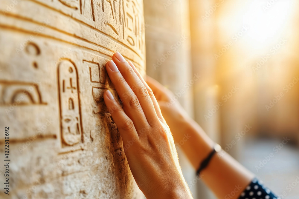Stock-Foto „Exploring Ancient Egypt: A Journey Through Time, Touching ...