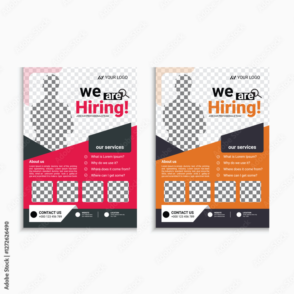 Hiring Flyer design, one pager for people hiring Stock Vector | Adobe Stock