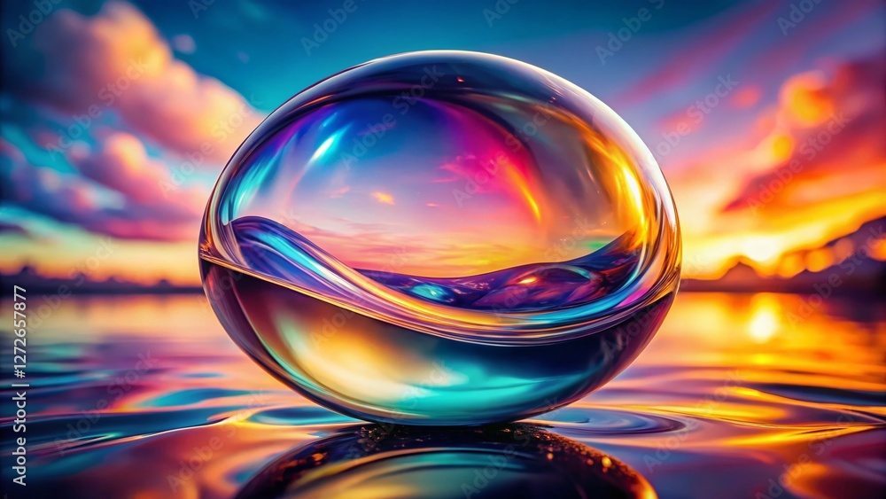 Surreal Pastel Glass Sculpture: Floating Abstract Art with Smooth ...