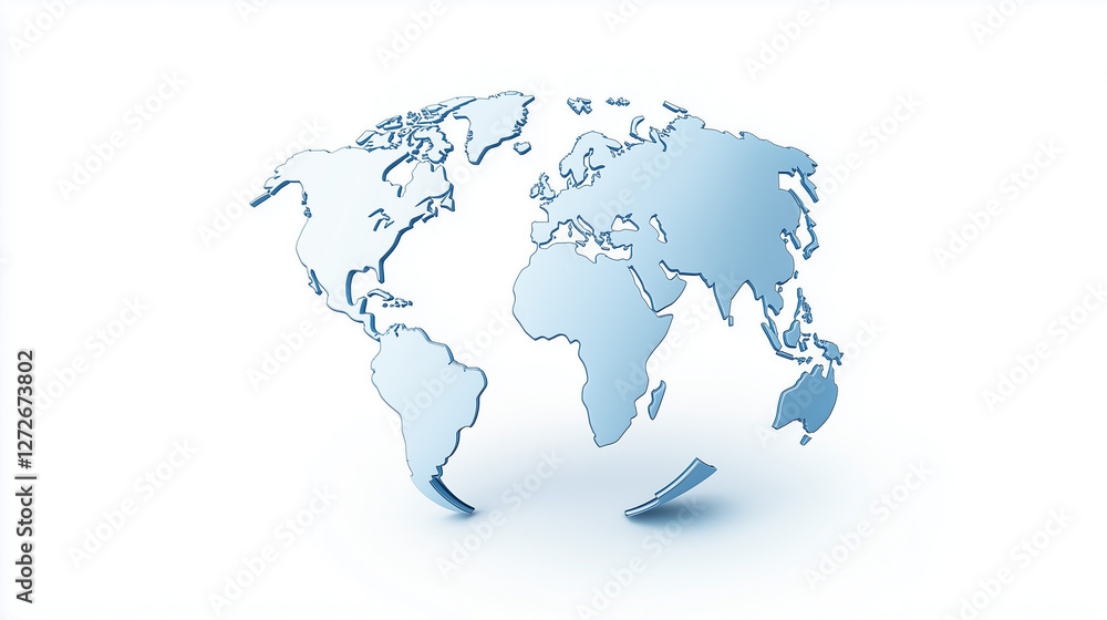 Global Connections: An elegant depiction of the world, rendered in ...