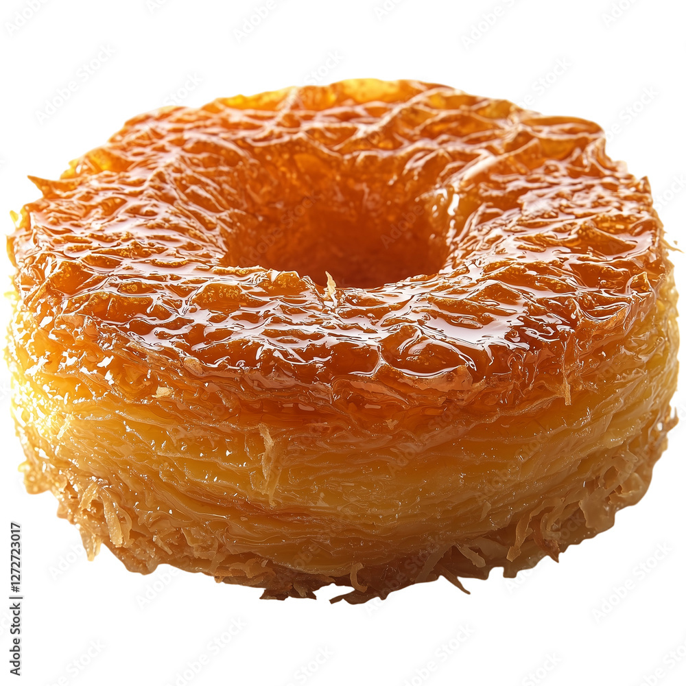 Sweet and crispy kunafa with syrup, traditional Arabic dessert for ...