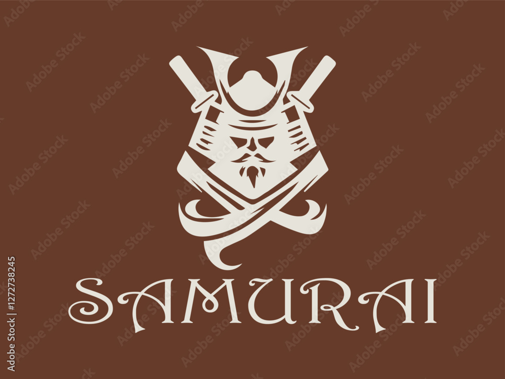 Samurai Zen logo with meditation holding swords, samurai katana sword ...