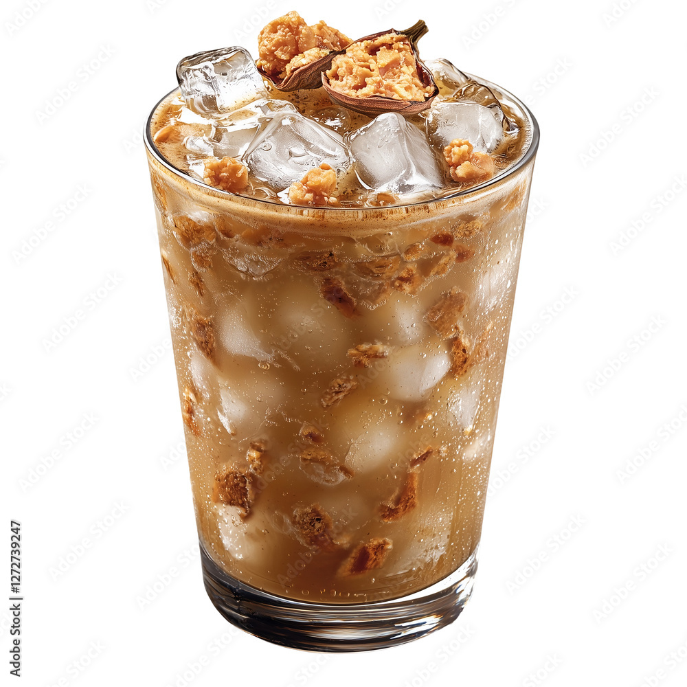 Tamarind drink with ice cubes, cooling beverage for Ramadan, isolated ...