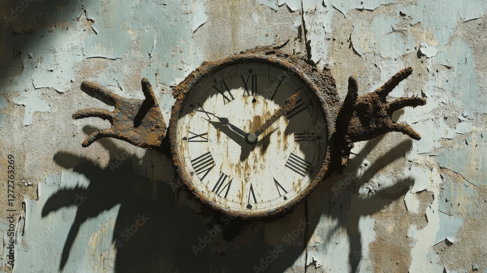 Dementia risk symbolized by a forgotten clock on the wall. Representing ...