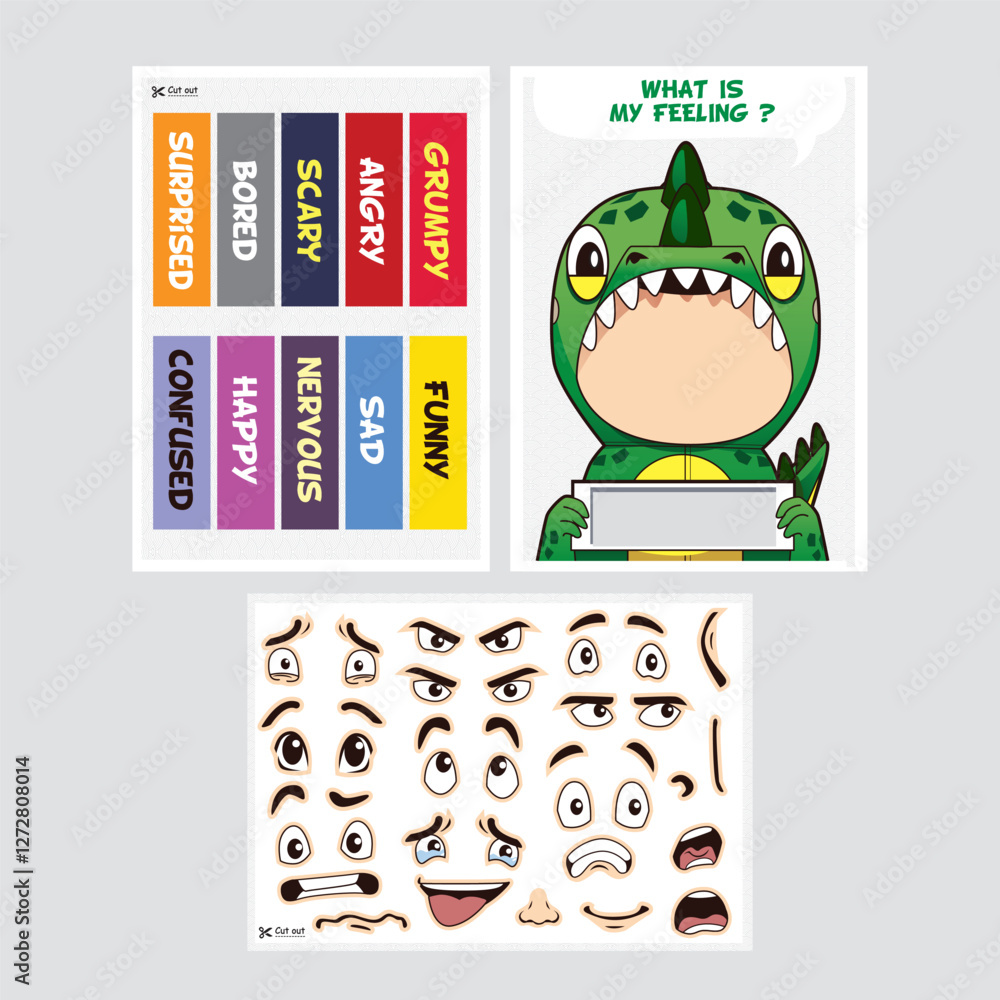 Fun cut and paste cartoon faces activity for kids to explore emotions ...