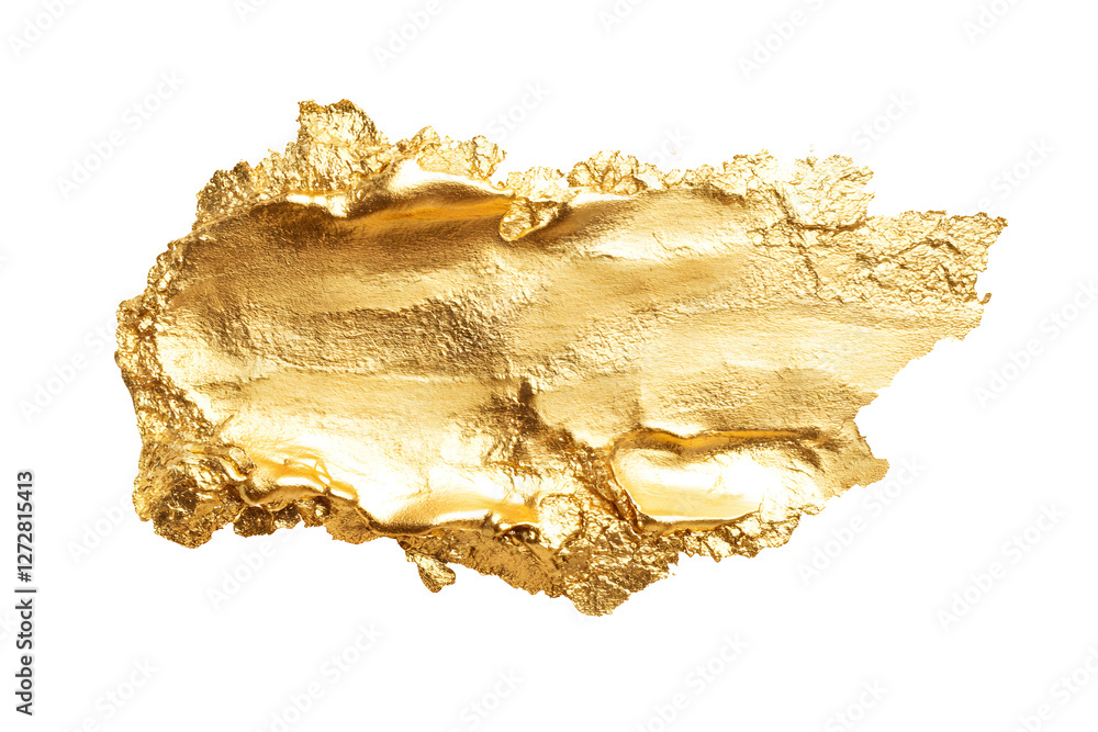 Gold nugget isolated on cut out PNG or transparent background. Gold ...