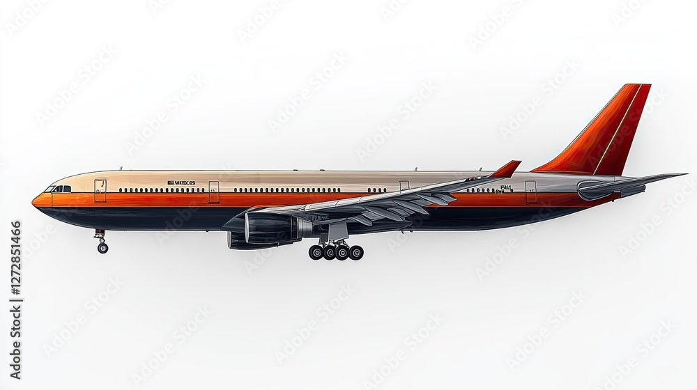 commercial airplane isolated on transparent background high resolution ...