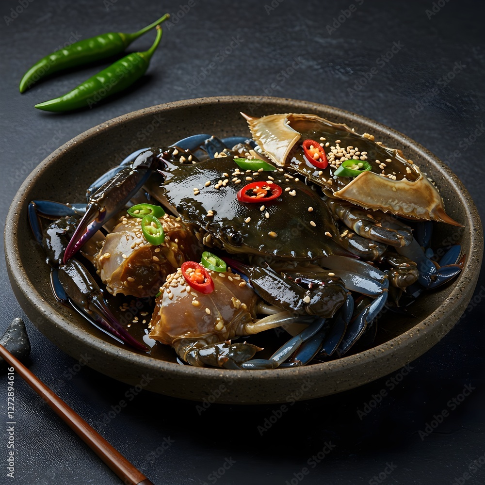 Ganjang Gejang coreano: cangrejo crudo marinado en salsa de soja con ...