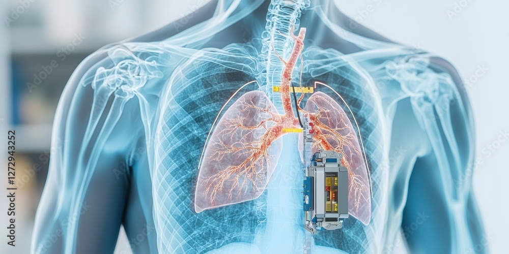 Closeup of a cardiac pacemaker device on a patient with sick sinus ...